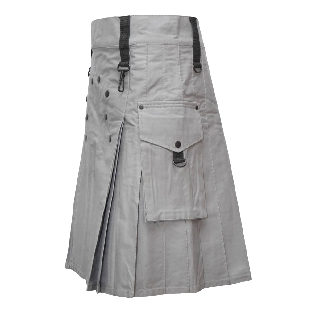 Men Fashion Grey Utility Kilt – Kiltish.com – Dare to wear it!